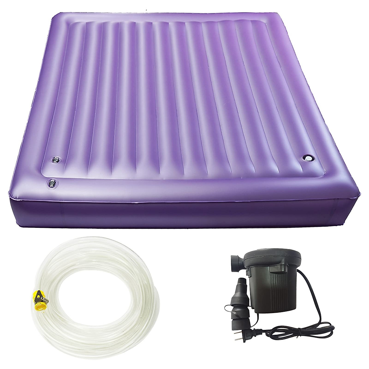 NA Square Waterbed Mattress - Water and Air Dual Purpose Waterbed Insert Mattress High Capacity Water Bed Full Size (Full，54×75x7.9inch, 95% Small Wave)