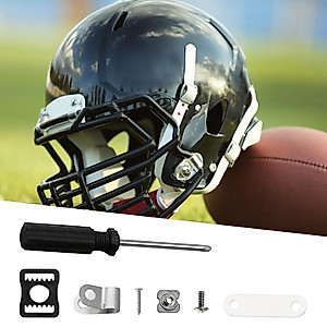 Helmet Repair Kit, 73Pcs Football Helmet Repair Kit R Shape Football Visor Clips Screws Nuts Rubber Gaskets Helmet Buckles with Srewdriver, Chin Strap Adapter for Hockey, Baseball, Softball Helmets