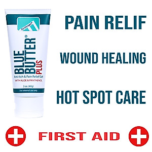 Forticept Blue Butter Plus Dog Itching Skin Relief Cream, Hot Spot Treatment for Dogs, Pain Relief, Dog Wound Care, Heals Skin Sores Irritation Cuts Bites Scrapes, 2 Oz