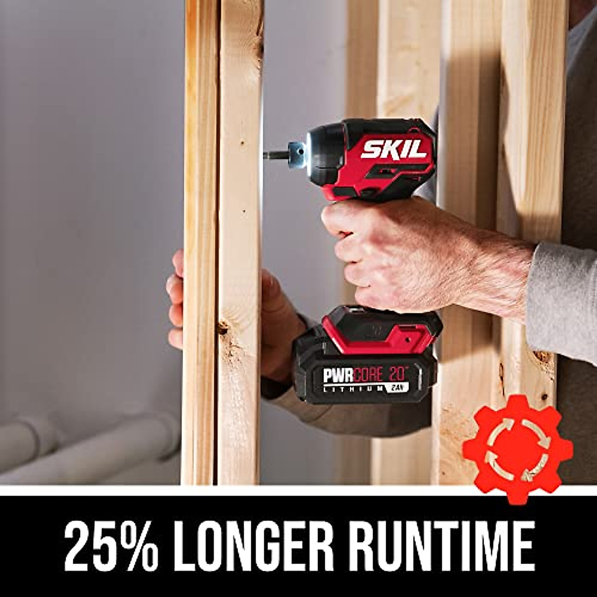 Skil PWRCORE 20 Brushless 20V 1/4 in. Hex Compact Impact Driver Kit with 3-Speed & Halo Light & One-Handed Collet Includes 2.0Ah Battery and Charger- ID6739B-10