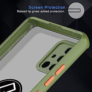 TJS Compatible with Samsung Galaxy A71 5G Case, with Tempered Glass Screen Protector, Metal Ring Magnetic Support Kickstand Heavy Duty Drop Protector Phone Case (Green)