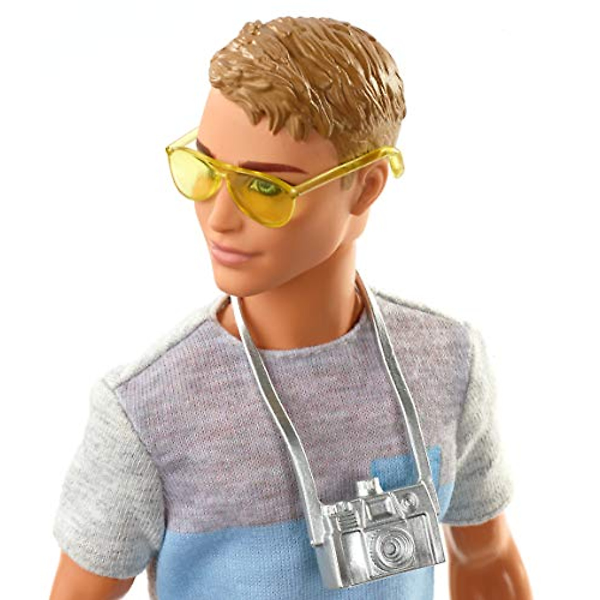 Barbie Ken Doll & 5 Travel-Themed Accessories, Includes Backpack that Opens & Closes, Fashion Doll with Dark Brown Hair