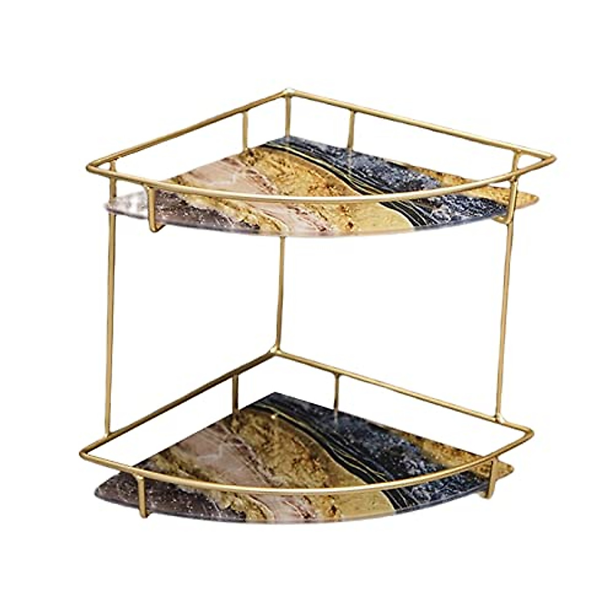 Gazechimp 2 Tier Makeup Storage Shelf Display Decoration Stand Corner Cosmetic Countertop Organizer for Bathroom, Kitchen, Office, Bedroom, Dresser, Style B