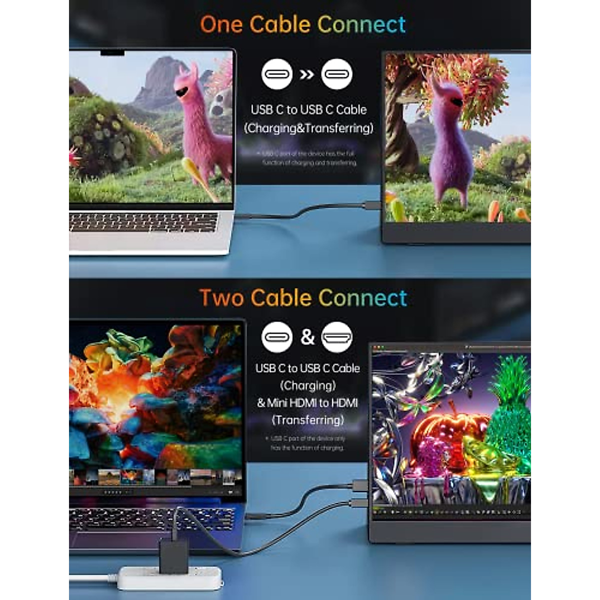 VILVA Portable-Monitor-for-Laptop - 15.6'' 1080P FHD IPS Display USB-C&HDMI Portable Monitor for Laptop with Cover and Speakers