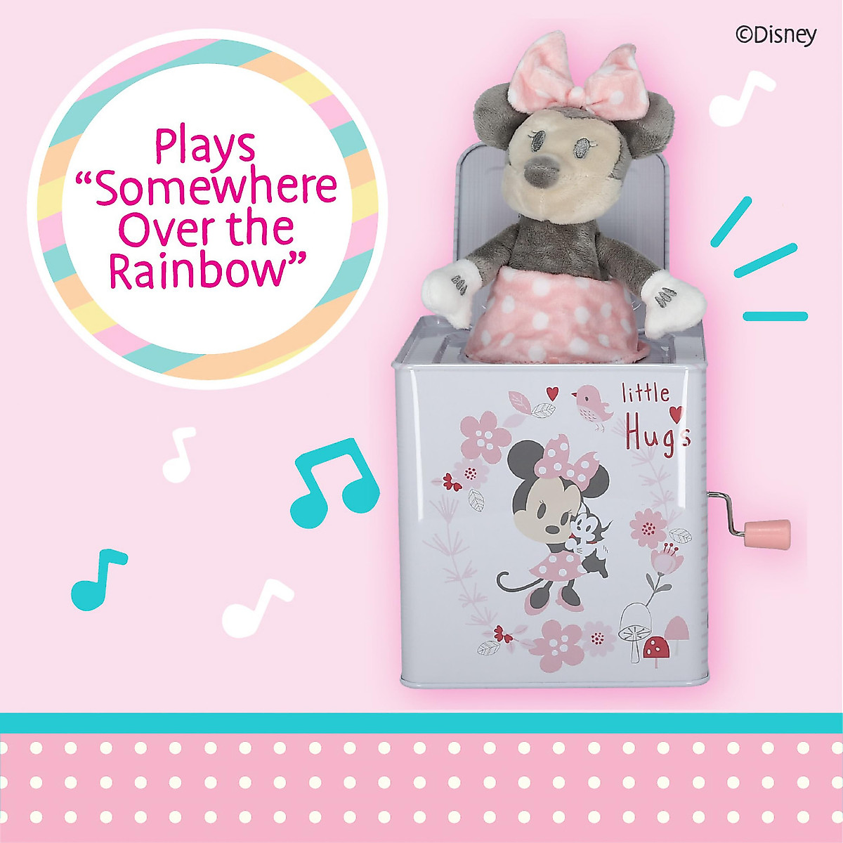 Disney Baby Minnie Mouse Jack-in-The-Box - Musical Toy for Babies- Pink