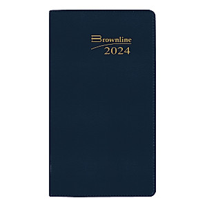 Brownline 2024 Essential Monthly Two-Year Pocket Planner, January 2024 to December 2025, Stitched Binding, 6.5" x 3.5", Assorted Colors (CA24.AST-24)