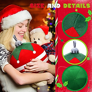 Cinnvoice 2 Pcs Christmas Bell Pillow 9.8 Inch Xmas Round Throw Pillow Elf Balls Velvet Pillows Christmas Home Gift Holiday Decor Cushion for Couch Chair Bed Bedroom Living Room Decoration