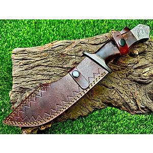 Handmade Damascus Steel 13 Inches Bowie Knife - Solid Perfect Grip Handle