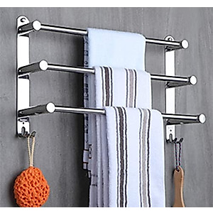 SilteD Towel Rack Wall-Mounted Towel Rail Towel Bar Bathroom,Solid Base,Screw Kit,Easy to Install/50Cm