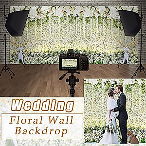 6 x 13ft Flower Wedding Backdrop Large Vinyl Wedding Floral Wall Backdrop Bridal Shower Backdrop Garage Door Banner Photographic Studio Photo Backgrounds for Outdoor Indoor Ceremony Party Decor