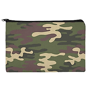 Green Camouflage Pencil Pen Organizer Zipper Pouch Case