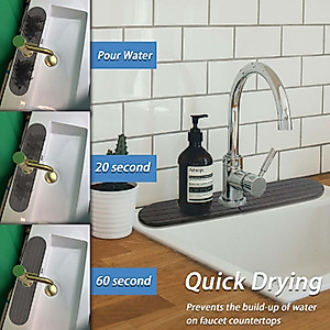 Laidawoo Kitchen Faucet Absorbent Mat, Diatomite Splash Guard for Sink Faucet, Faucet Mat for Kitchen Sink, Diatomaceous Earth Fast Drying Stone Sink Tray,Quick-Drying Water Absorbing Stone Tray