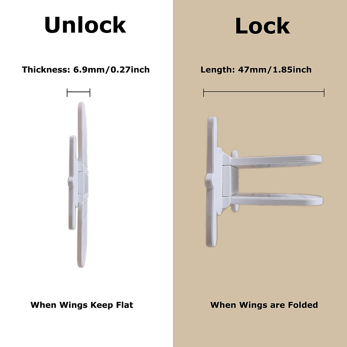 Makibi Child Safety Lock for Sliding Glass Door, Slide Closet Doors | Baby Proof Windows Locks | No Tools, Drilling Needed (4 Pack, White)