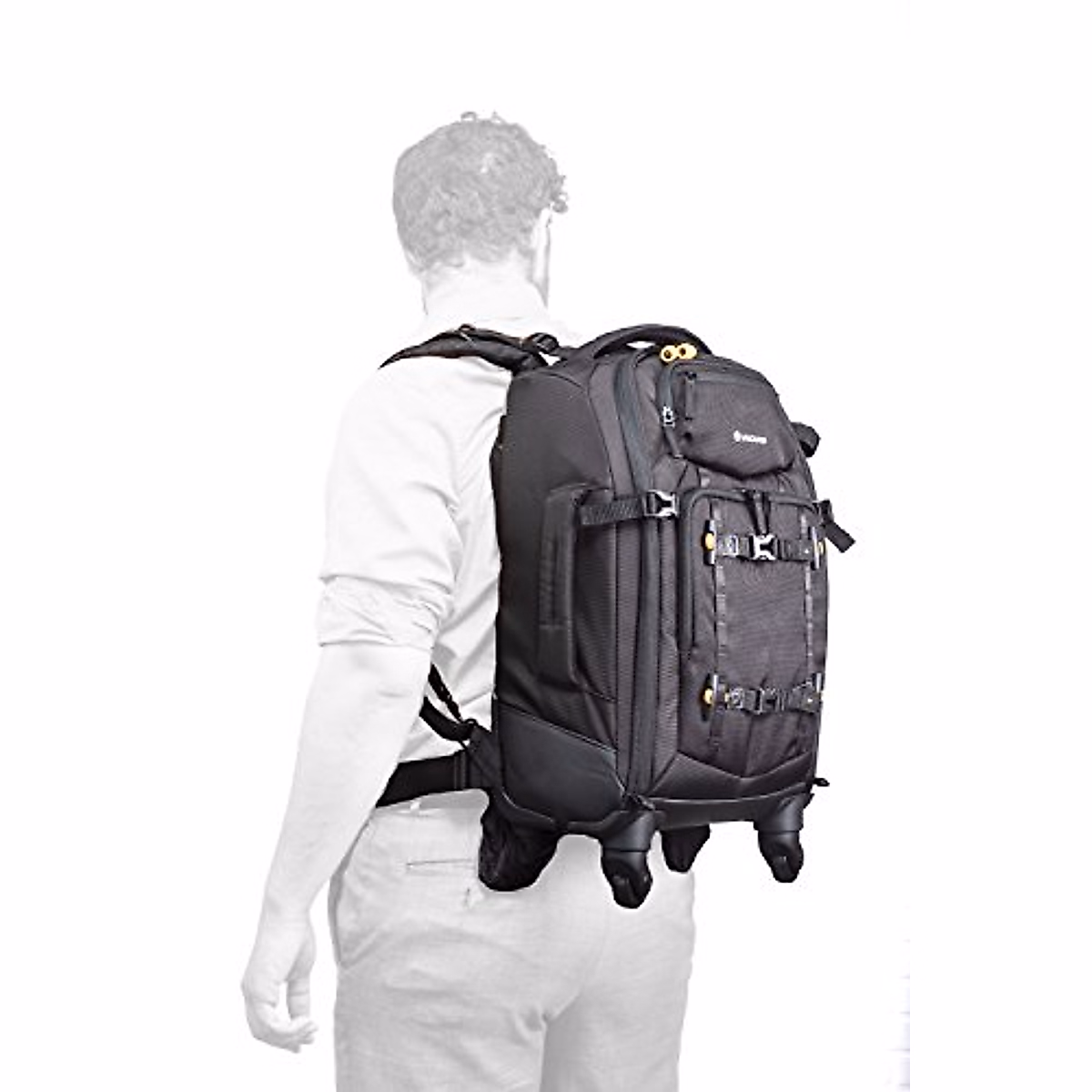 VANGUARD ALTA Fly 55T DSLR Camera Backpack, 4 Wheel Spinner/Trolley, Black