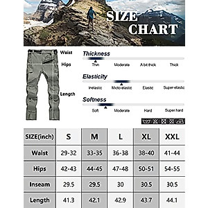 WENRONSTA Men's Hiking Work Cargo Pants Quick-Dry Lightweight Waterproof 6 Pockets Outdoor Mountain Fishing Camping Pants Sage Green M