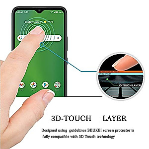 beukei (3 Pack) Screen Protector Tempered Glass Compatible for Cricket Ovation 2 and AT&T Maestro Max (2021), (6.82 inch), Touch Sensitive,Case Friendly, 9H Hardness