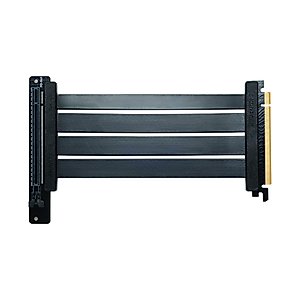 Phanteks (PH-CBRS4.0_FL22) 220mm Flat Line PCI-E gen4.0 x16 Riser Cable, 90 Degree Adapter, Black