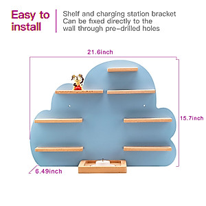 Tnvodejo Children's Shelf Compatible with Toniebox and Compatible with Tonies for Over 30 Figures - Wall Shelf for Music Box - for Playing and Collecting - for Children Baby Room (Blue)