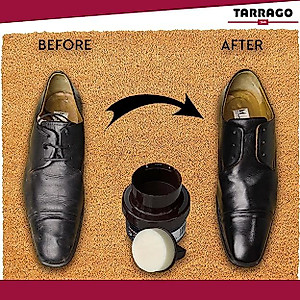Tarrago Self Shine Shoe Polish with Applicator – Quick Shine Shoe Cream for Leather Boots and Shoes - 1.76 Fl. Oz – Black #18