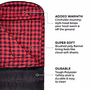 TETON Sports Celsius XXL 0 Degree Sleeping Bag - 0˚F Cold-Weather Sleeping Bag for Adults– Camping Made Easy….and Warm. Compression Sack Included