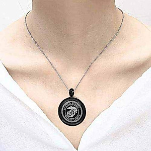 MEMORIALU Black MARINE CORPS Urn Necklace For Ashes Stainless Steel Memorial Pendant Cremation Jewelry for Men Women