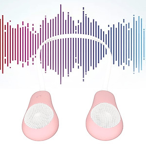 Septpenta Neckband Bluetooth Speaker, Built in 2 2.5W Speaker, True 3D Stereo Sound, Lightweight Design, Portable Wireless Noise Reduction Speaker for Home, Sport, Outdoor(Pink)