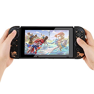 Dockable Protective Case Compatible with Switch, Hard Shell Case cover for Switch and Joy-Con Controllers with 4 Thumb Grips,Zelda Switch Carrying Case (The Legend of zelda)