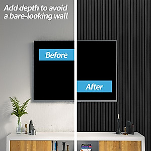 Art3d WPC Wainscoting Panels, 16-Pack 48 x 6 Inch 3D Wall Accents for Interior Wall Decor, Living Room, Bedroom, Black