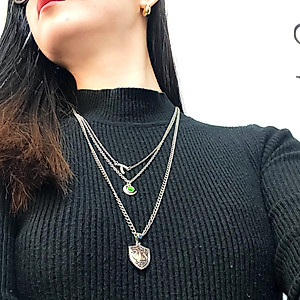 UoYu TFYU The Vampire Jewelry Set Hope Mikaelson Inspired Necklace Elena Gilbert Opening Vervain Locket Pendant Necklace Damon's Ring with Sticker 24 pcs