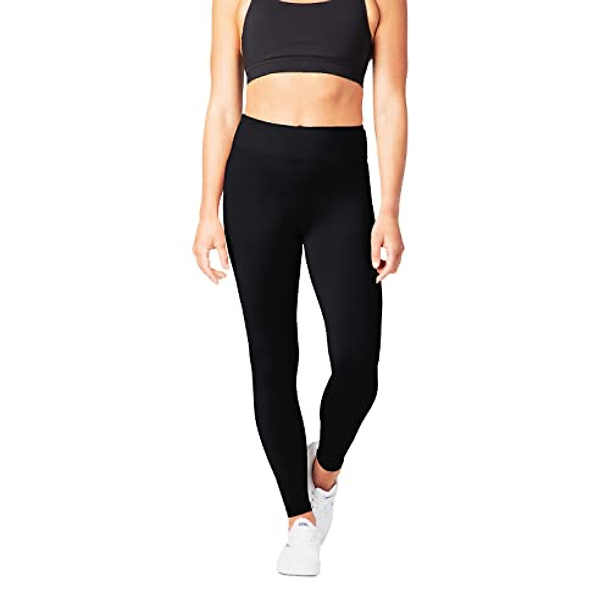 SATINA High Waisted Leggings for Women - Workout Leggings for Regular & Plus Size Women - Black Leggings Women - Yoga Leggings for Women | 3 Inch Waistband (One Size, Black)