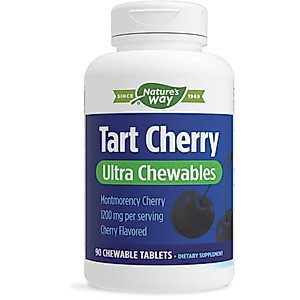 Nature's Way Tart Cherry Ultra Chewable, Anthocyanin Supplement and Antioxidant Support*, 1,200 mg per Serving, 90 Count