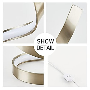 HELYCH Dimmable Spiral Modern LED Table Lamp, Wide Body Minimalist Bedside Lamp, Warm White 3000K CRI 90 Table Light, Small Touch Nightstand Desk Lamps for Living Room Bedroom Office