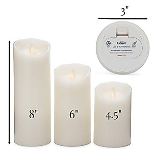 Raz Imports Push Flame Ivory Pillar Candles with Remote, Set of 3|2C - Flameless Lighting Accent and Decorative Light Source - Flickering Scented Candles for Garden, Patio, Bathroom and Living Room