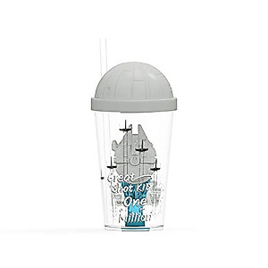 Zak Designs Star Wars Ep4 22oz Sculpt Tumbler, Made of Durable Plastic, Unique Novelty Treasure Cup (SW Episode IV Movie Millennium Falcon, BPA-Free)
