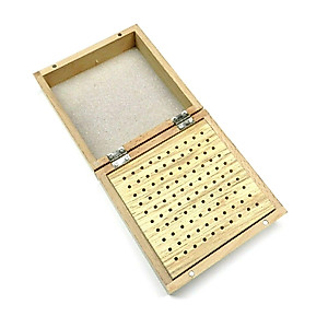 JTS Bur Holder Organizer Box Holds 100 Jewelry Burs Storage 3/32" Jewelers Bench Organizer Deluxe Box with Dual Magnetic Self Lock Lid Cover