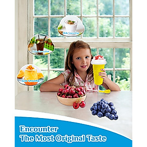 Slushy Maker Cup, DIY Magic Slushy Maker Squeeze Cup, Portable Smoothie Squeeze Cup for Juices, Milk and Ice Cream Make, Double Layers Silica Cup with Lid & Straw for Kids, Friends, Family (Yellow)1