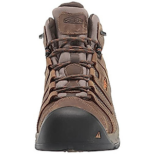 KEEN Utility Men's Flint 2 Mid Height Soft Toe Waterproof Non Slip Work Boots, Black Olive/Brindle, 14 Wide