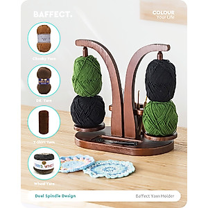 Baffect Yarn Holder Magnetic, Yarn Ball Holder Wooden, Yarn Spindle With Double Spindles, Spinning Yarn Holder For Crochet Lovers