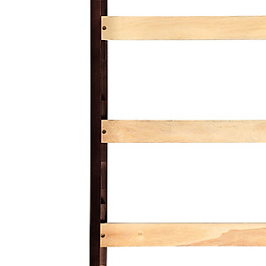 Harper & Bright Designs Loft Bed Twin with Slide, Kids loft Bed,Wood Low Profile for Kids, Built-in Ladder and Guard Rail,No Box Spring Needed,Espresso