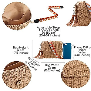 YXILEE Straw Bag Straw Purses for Women Summer Clutch Crossbody Shoulder Bags for Women Small Beach Cell Phone Wallet Purse Handmade Envelope