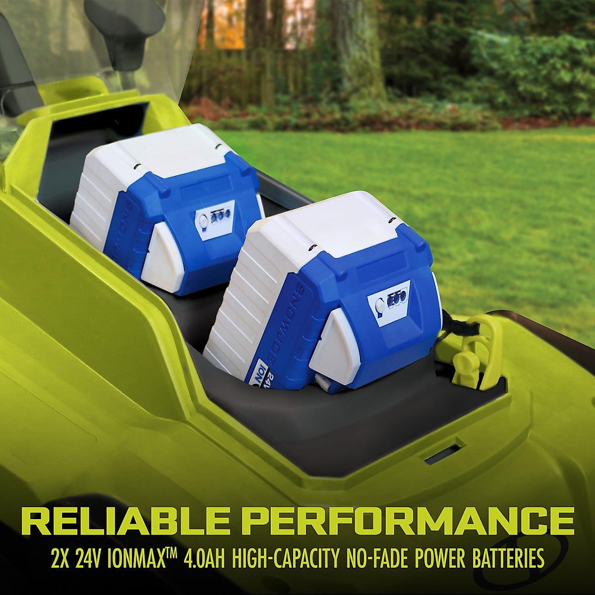 Sun Joe 24V-X2-17LM 48-Volt 17-Inch Mulching Walk-Behind Lawn Mower w/11-Gallon Grass Catcher & 6-Position Height Adjustment, Included, Cordless, Kit (w/ 2x 4.0-Ah Battery and Charger)