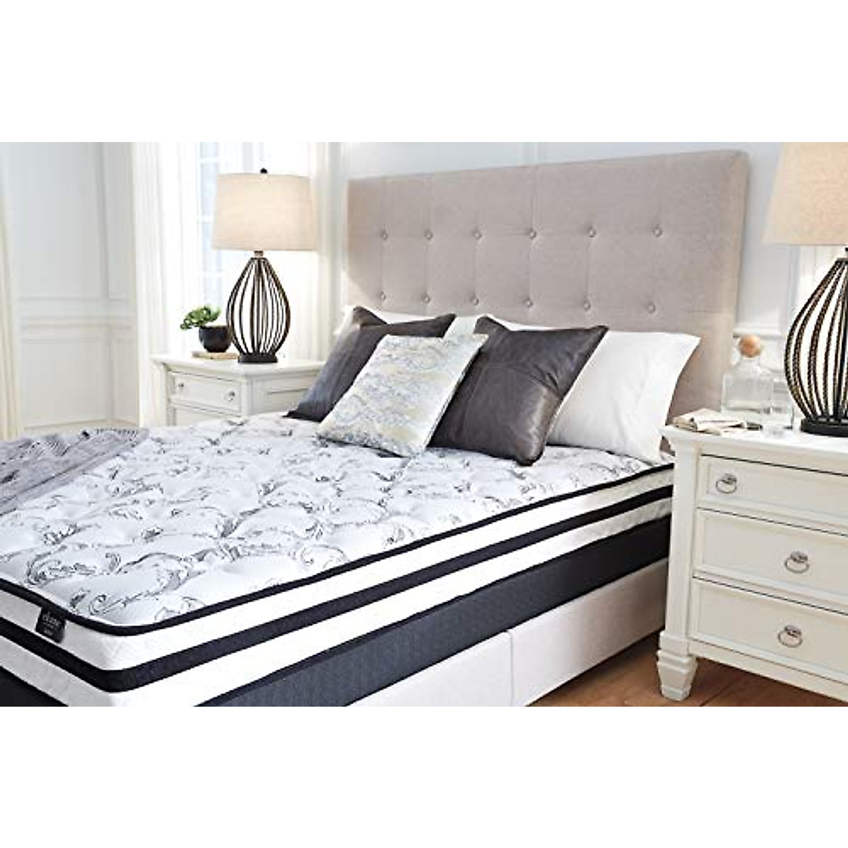 Signature Design by Ashley Chime 8 Inch Firm Hybrid Mattress, CertiPUR-US Certified Foam, Queen