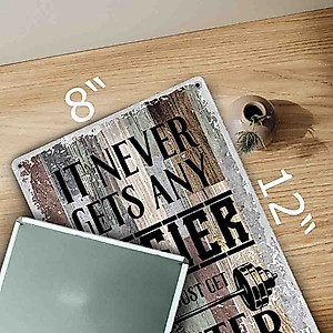 vizuzi It Never Gets Any Easier You Just Cet Better Metal Tin Sign, Home Kitchen Bar Restaurant Garden Garage Classic Gymnasium Wall Decor, Fitness Lover Enthusiasts Gifts