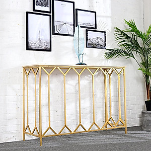 Coffee Table Wrought Iron Console Table, 80cm Marble Narrow Table Foyer Table, Living Room Sofa Table, Decorative Table
