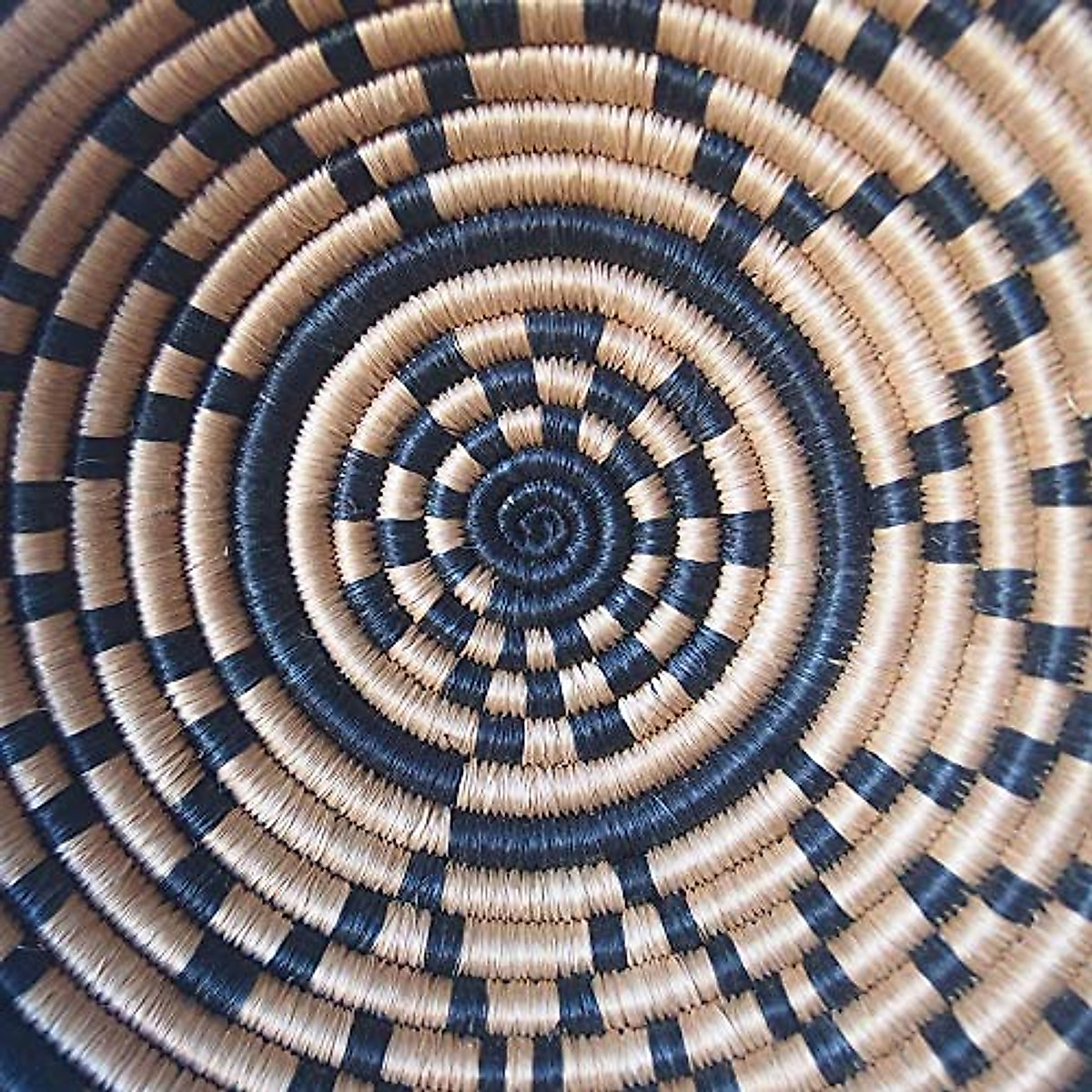 Small African Basket- Kitale/Rwanda Basket/Woven Bowl/Sisal & Sweetgrass Basket/Tan, Black