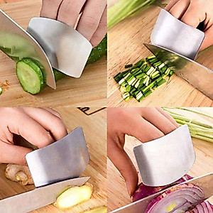 Tsugar Finger Guards for Cutting, Stainless Steel Finger Guard for Cutting Vegetables, Chopping Protector for Dicing and Slicing in Kitchens