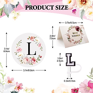 WINOWIMO Initial Glass Cups with Lids and Straws, Personalized Gifts for Women, Iced Coffee Cup Glass Tumbler, Birthday Bridesmaid Proposal Inspirational Customized Christmas Gifts for Women Girls (L)