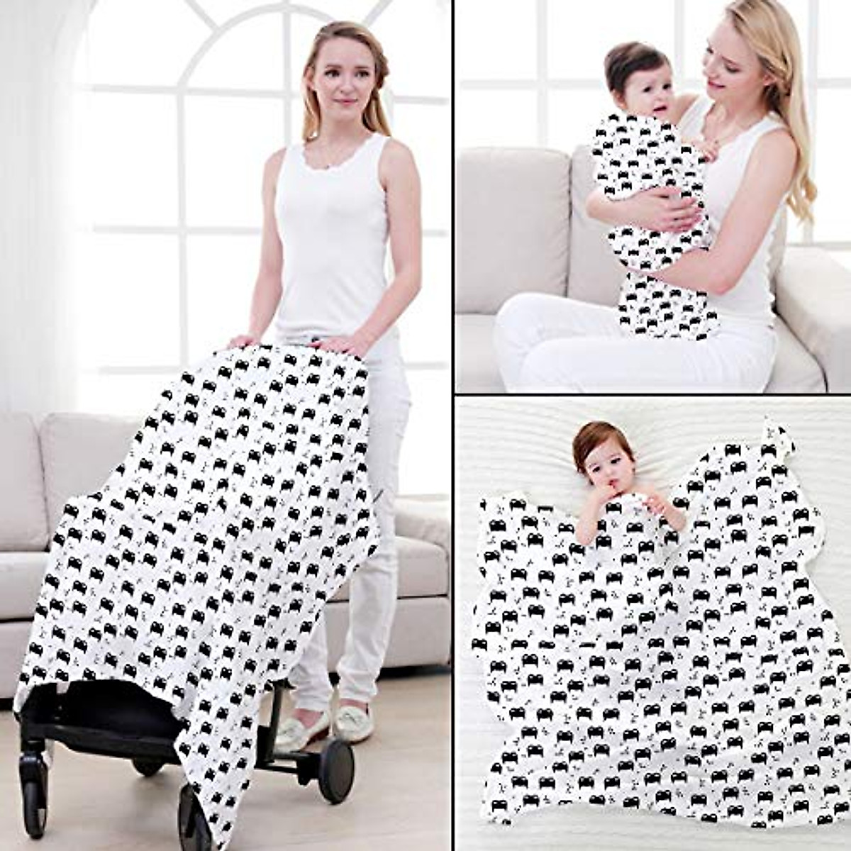 Baby Muslin Swaddle Blanket, Soft Muslin Cotton Swaddle Wrap for Boys or Girls (Bat Man Mask)