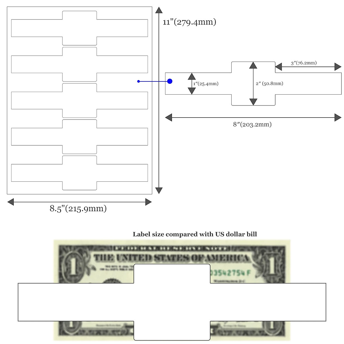 Mr-Label 1”×8” Printable White Wrap Soap Label - Cigar Band Label – Self-Adhesive Waterproof Blank Labels for Inkjet & Laser Printer – for Handmade Lotion Bars | Bath Bombs(25 Sheets|125 Labels)
