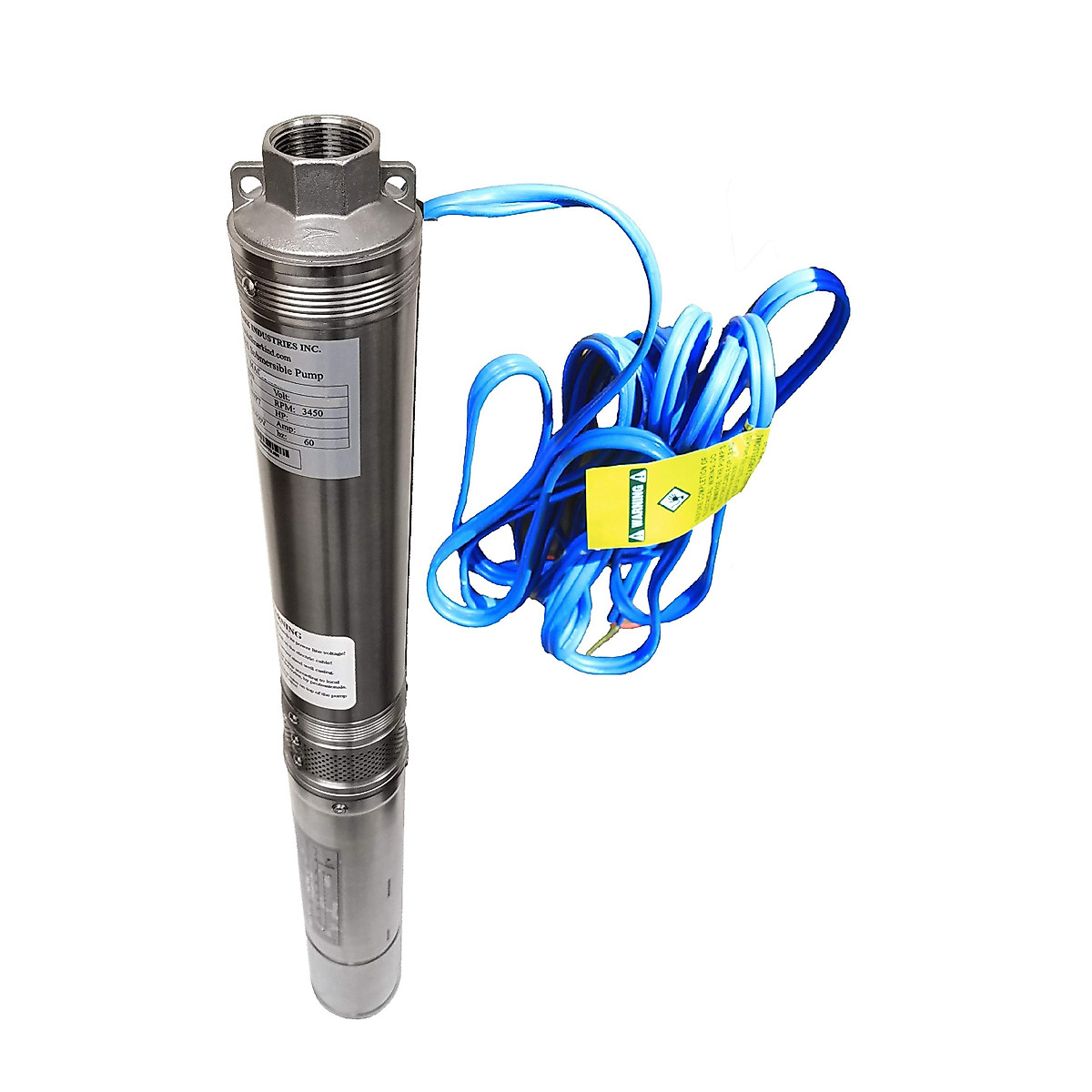 Hallmark Industries MA0419X-12A, Deep Well Submersible Pump, 2HP, 230V 60HZ, 33 Gpm, Stainless Steel, for 4" or bigger well